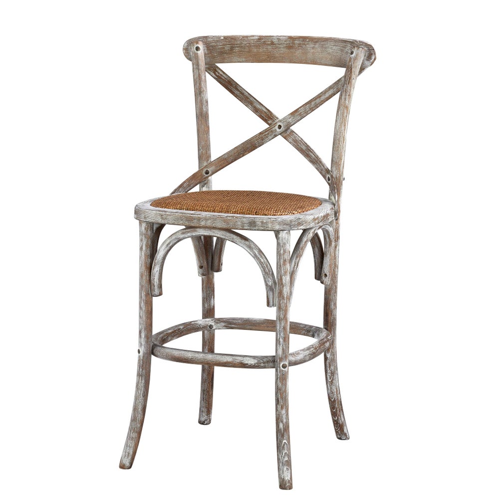 Bennett X-Back Stool 24'' (Washed White) – Sigman-Mills Furniture