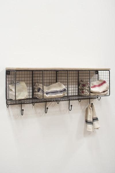 Large Wire Mesh Four Horizontal Cubbies With Wooden Top – Sigman-Mills ...